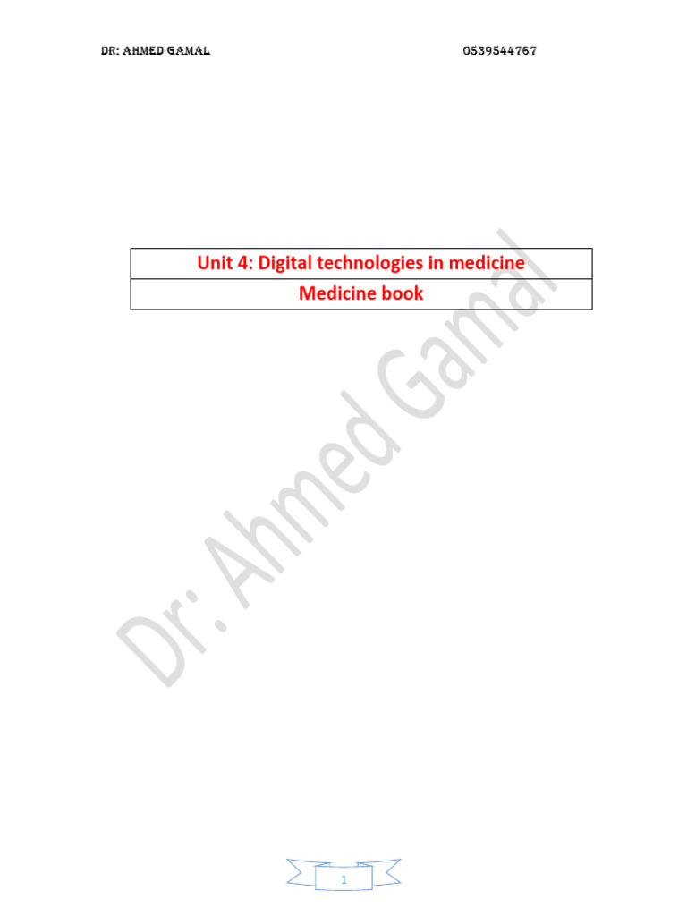 Unit 4 (Medicine Book) | PDF