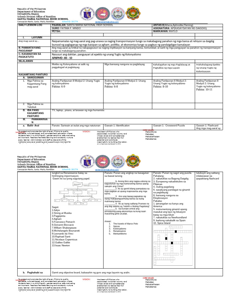 Lesson Exemplar Ap8-Week 2 q3 | PDF