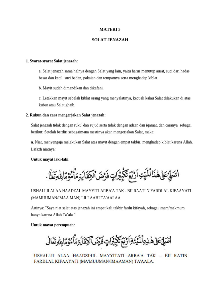 Materi 5 Solat Jenazah | PDF