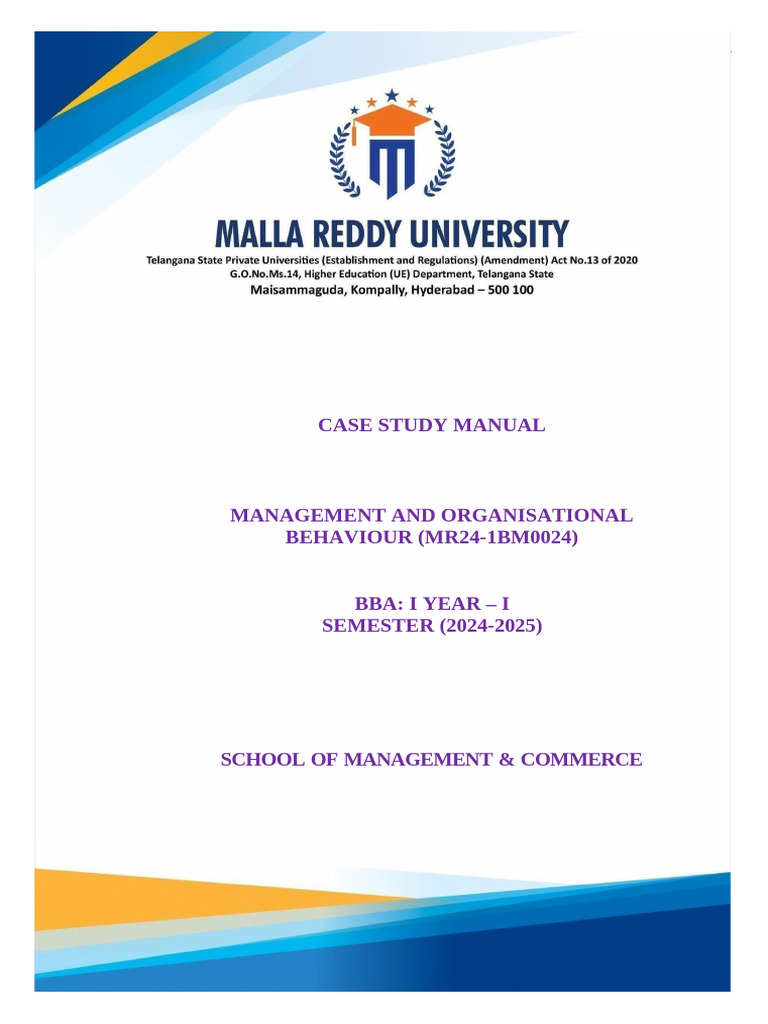 MOB-Case Study Manual | PDF | Employee Retention | Organizational Culture