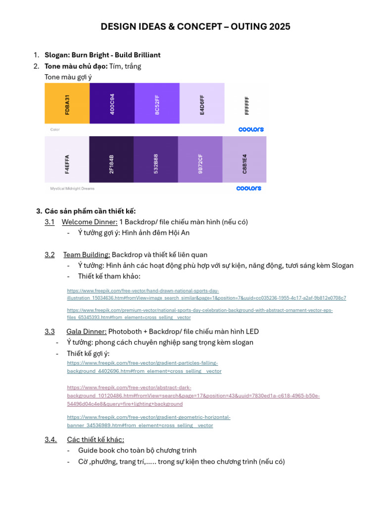 Design Ideas - Outing 2025 | PDF