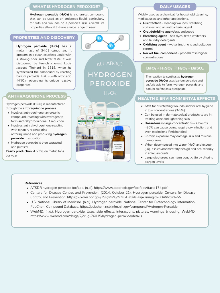 Uses and Effects of Hydrogen Peroxide | PDF | Hydrogen Peroxide ...