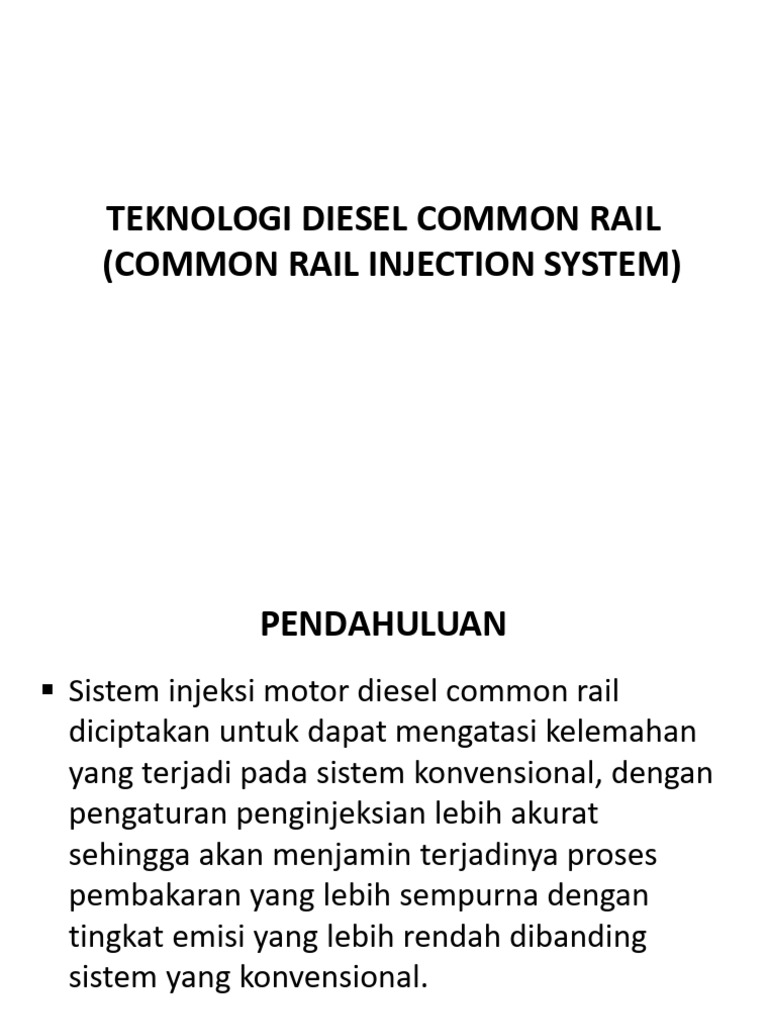Sistem Injeksi Diesel Common Rail | PDF