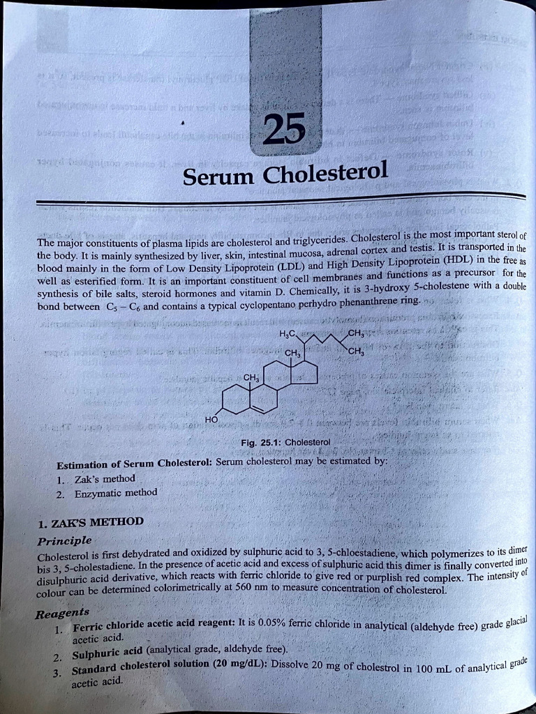 Serum Cholesterol Estimation Method | PDF | Alanine Transaminase ...