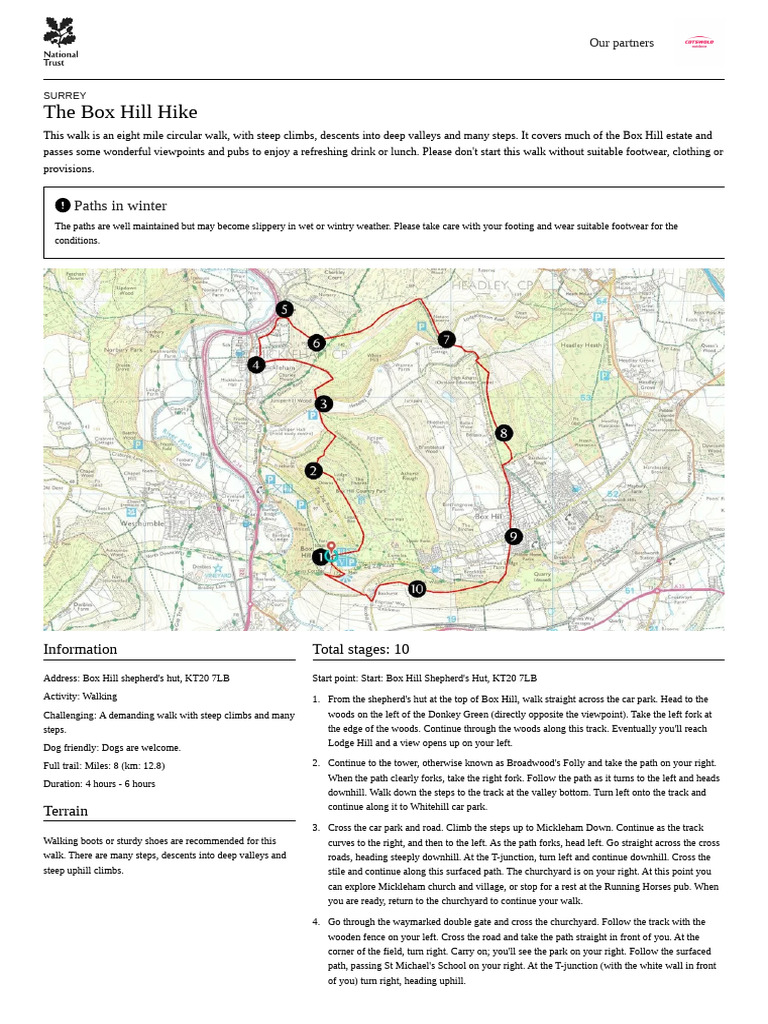 Box Hill Circular Hike Guide | PDF | Hiking