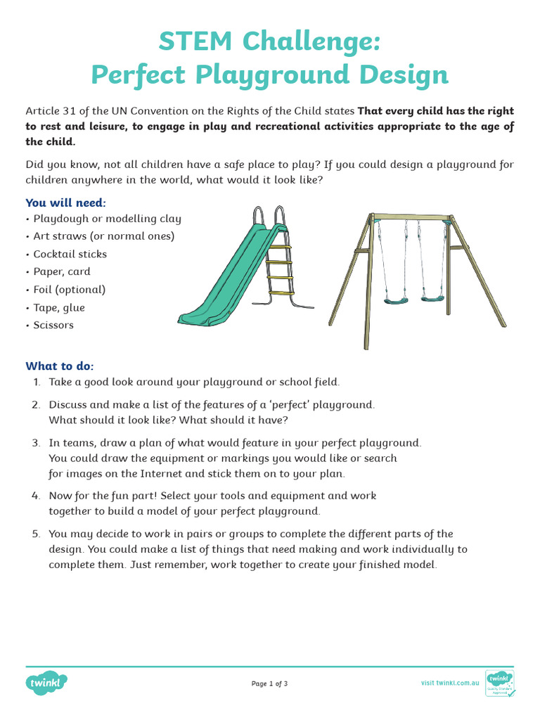 Design Your Ideal Playground STEM Challenge | PDF