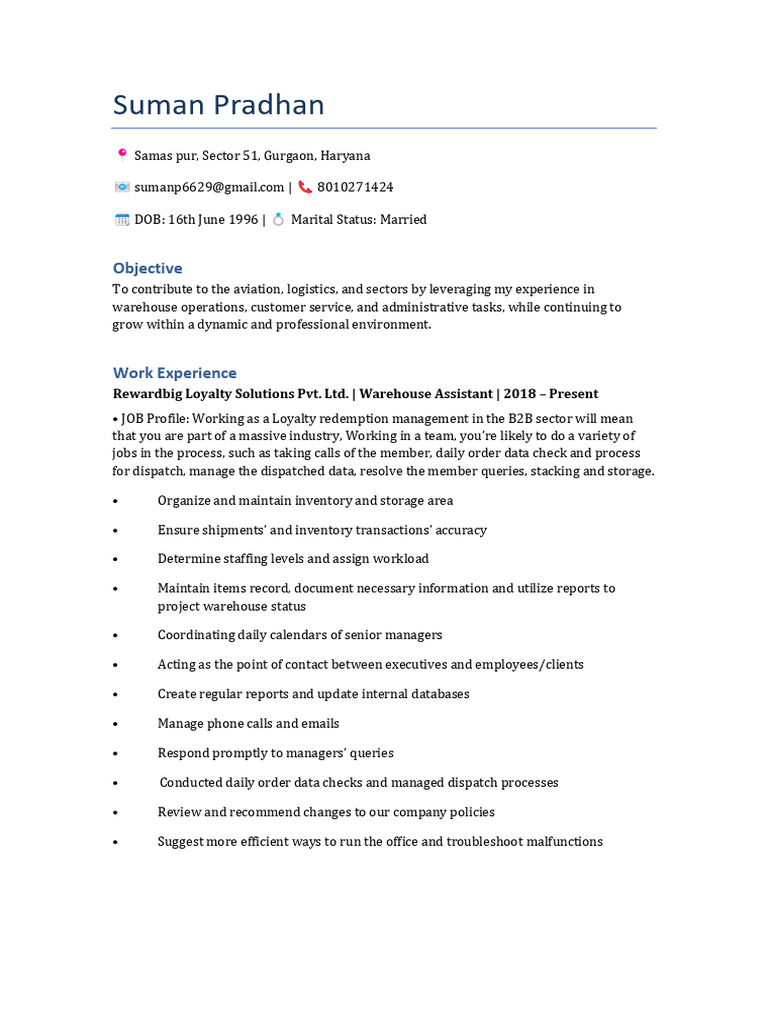 Suman Resume Reward Big | PDF