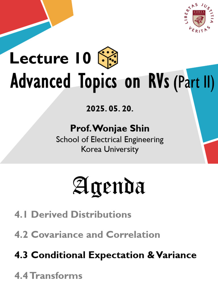 Advanced RVs: Covariance & Expectation | PDF | Expected Value | Variance