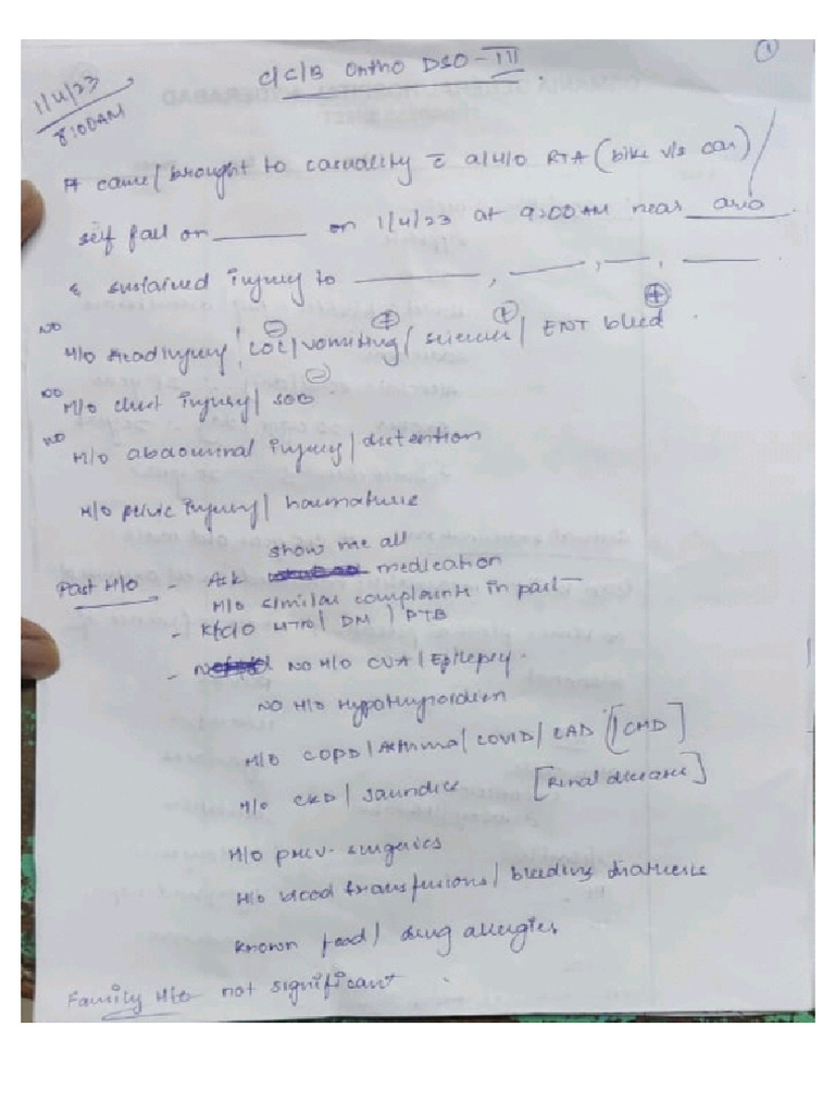 History Case Sheet | PDF