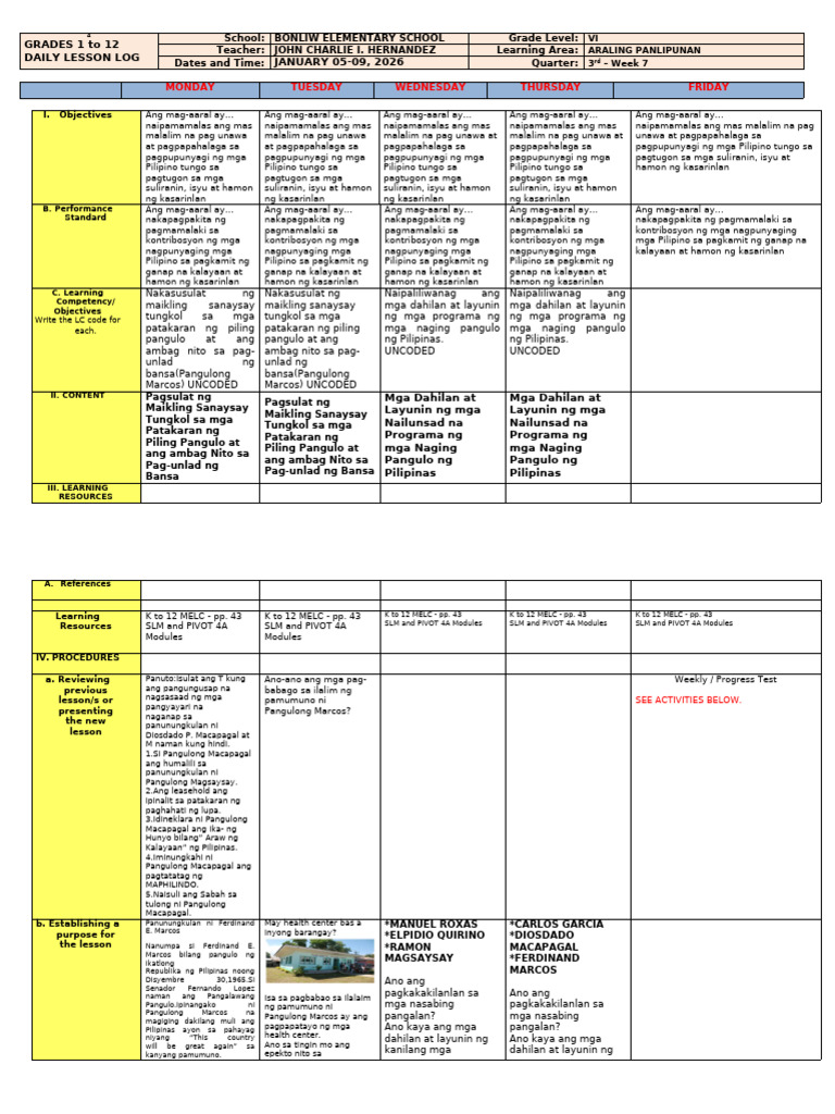 AP6 WEEK 7 - Q3 | PDF