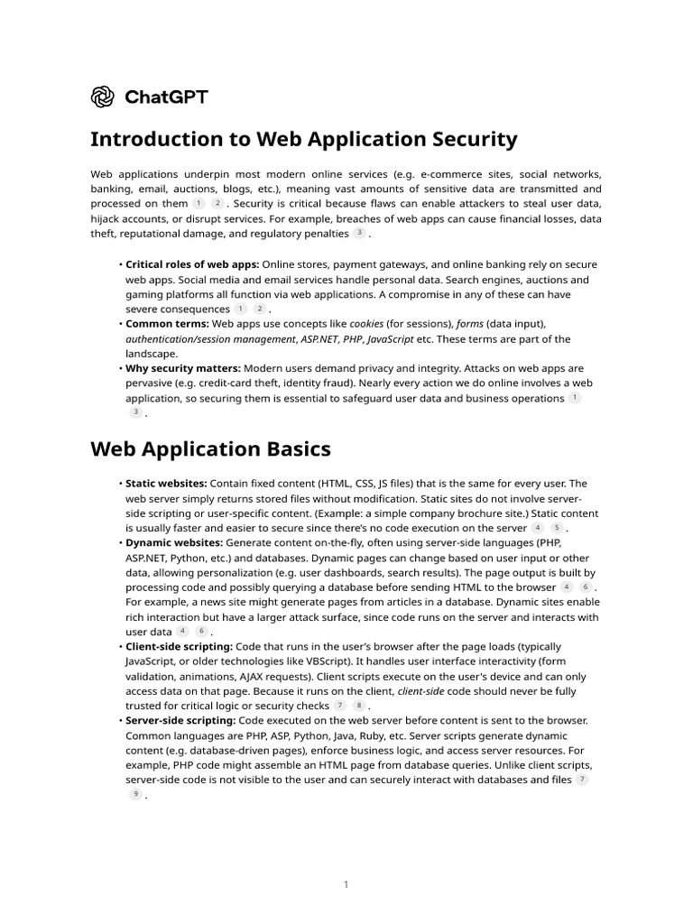 Introduction To Web Application Security | PDF | Dynamic Web Page ...