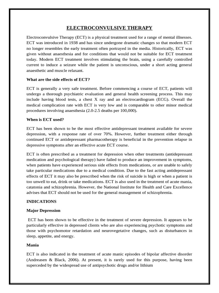 Understanding Electroconvulsive Therapy | PDF | Electroconvulsive ...