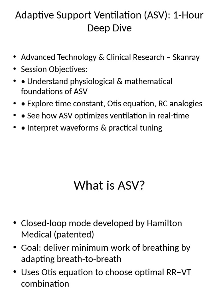 ASV 1hr Session Deck | PDF | Breathing | Pulmonology