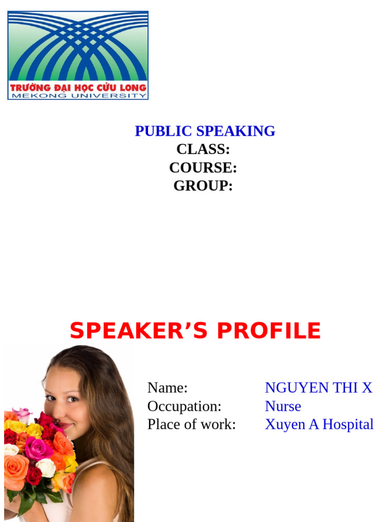 Sample: SPEAKER'S PROFILE | PDF