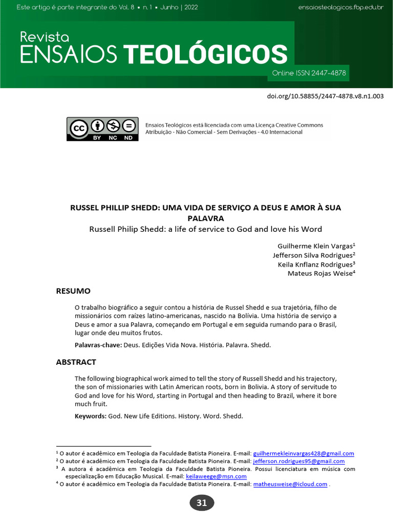 Admin,+Journal+Manager,+514 1933 1 CE | PDF | Evangelismo | Bíblia