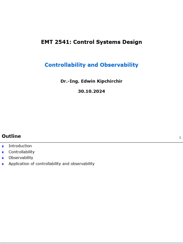 Lec5_Controllability_Observability | PDF | Eigenvalues And Eigenvectors ...