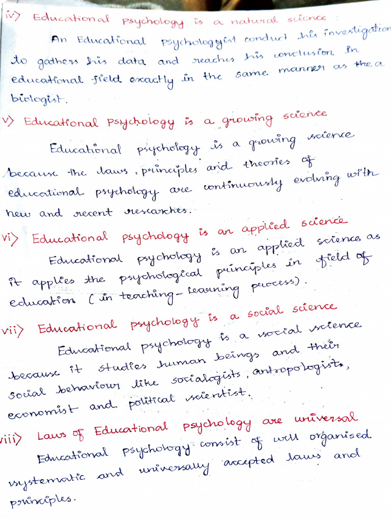 Important Exam Writen Notes | PDF | Psychological Concepts | Mental ...