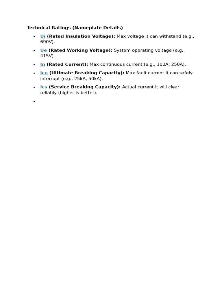MCCB Ratings | PDF