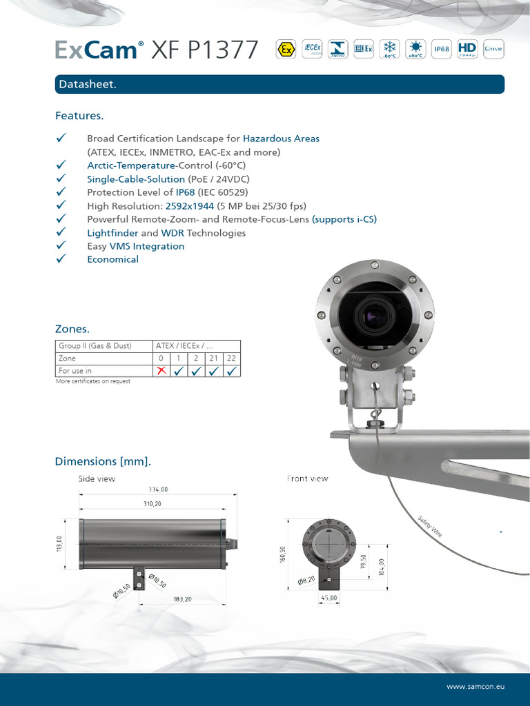 ExCam XF P1377: ATEX Certified Camera | PDF | File Transfer Protocol ...