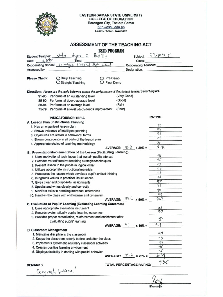 Final Demo Evaluation | PDF
