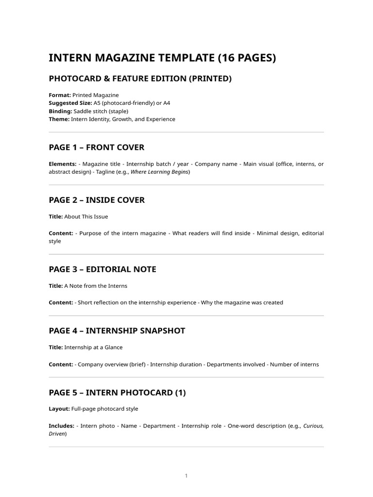 Intern Magazine Template for Growth | PDF | Page Layout | Human ...