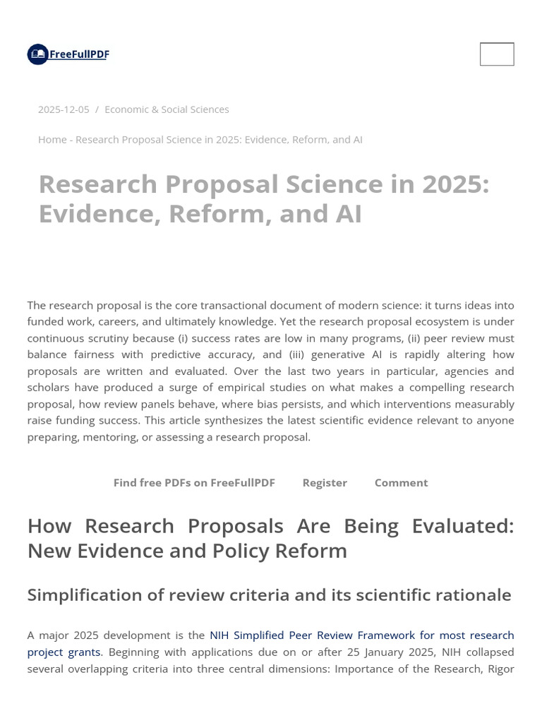 Research Proposals: Evidence and AI Impact | PDF | Science | Evaluation