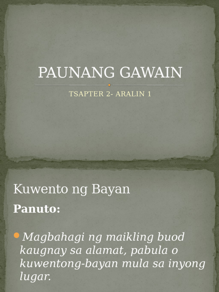 PAUNANG GAWAIN (Tsap.2-A.1) | PDF