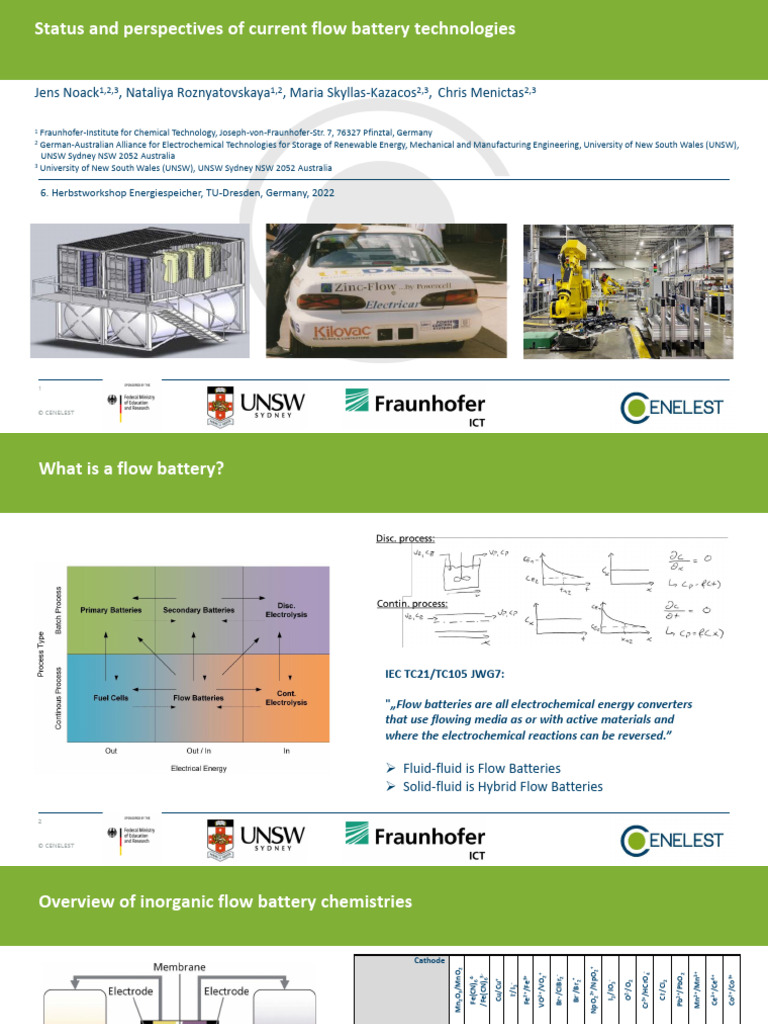 Current Flow Battery Technologies Overview | PDF | Chemical Elements ...