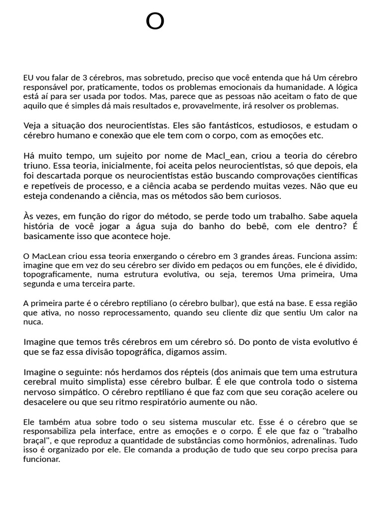 Entenda os 3 Cérebros e Emoções | PDF | Emoções | Cérebro