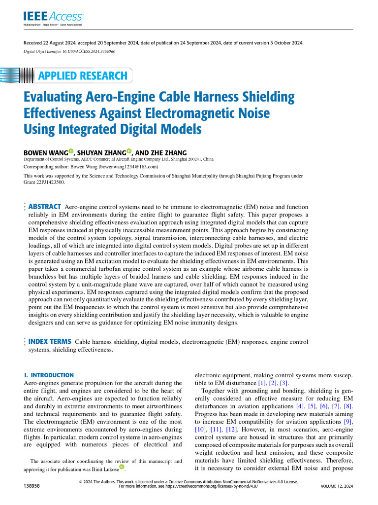 Aero-Engine Cable Harness EM Shielding Evaluation | PDF | Coaxial Cable ...