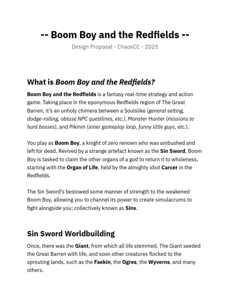Boom Boy: Fantasy Strategy Game Design | PDF | Video Games | Gaming