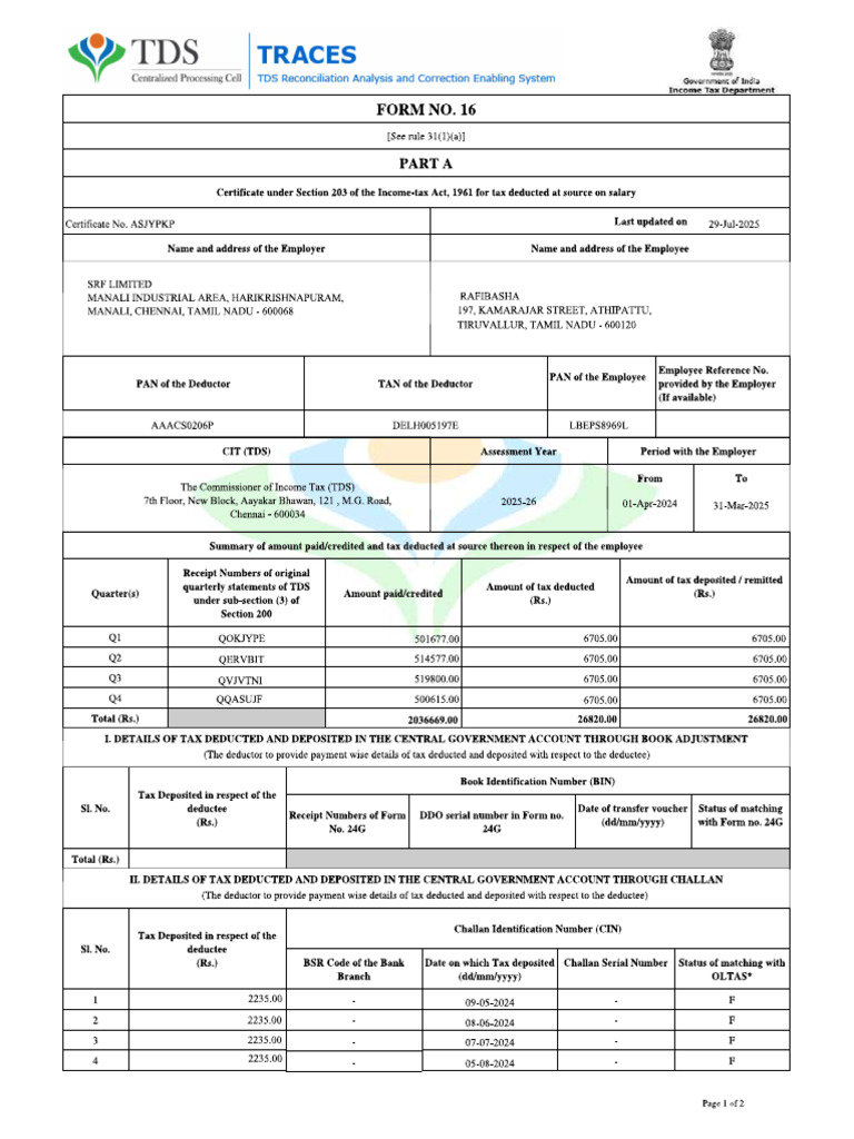 Form 16 | PDF