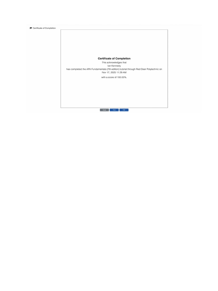 APA Certificate of Completion | PDF