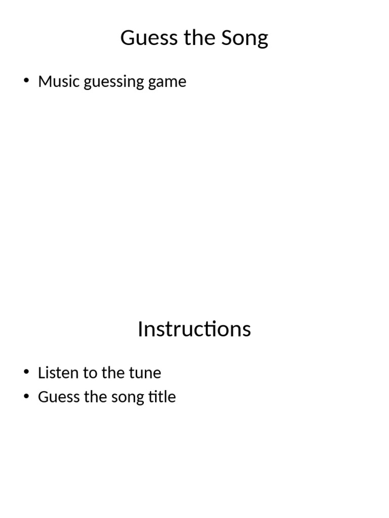 Music Guessing Game Instructions | PDF