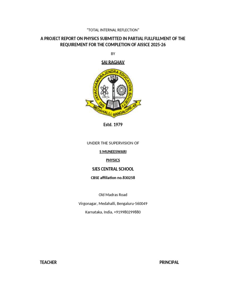 Cbse Project Physics First Page | PDF