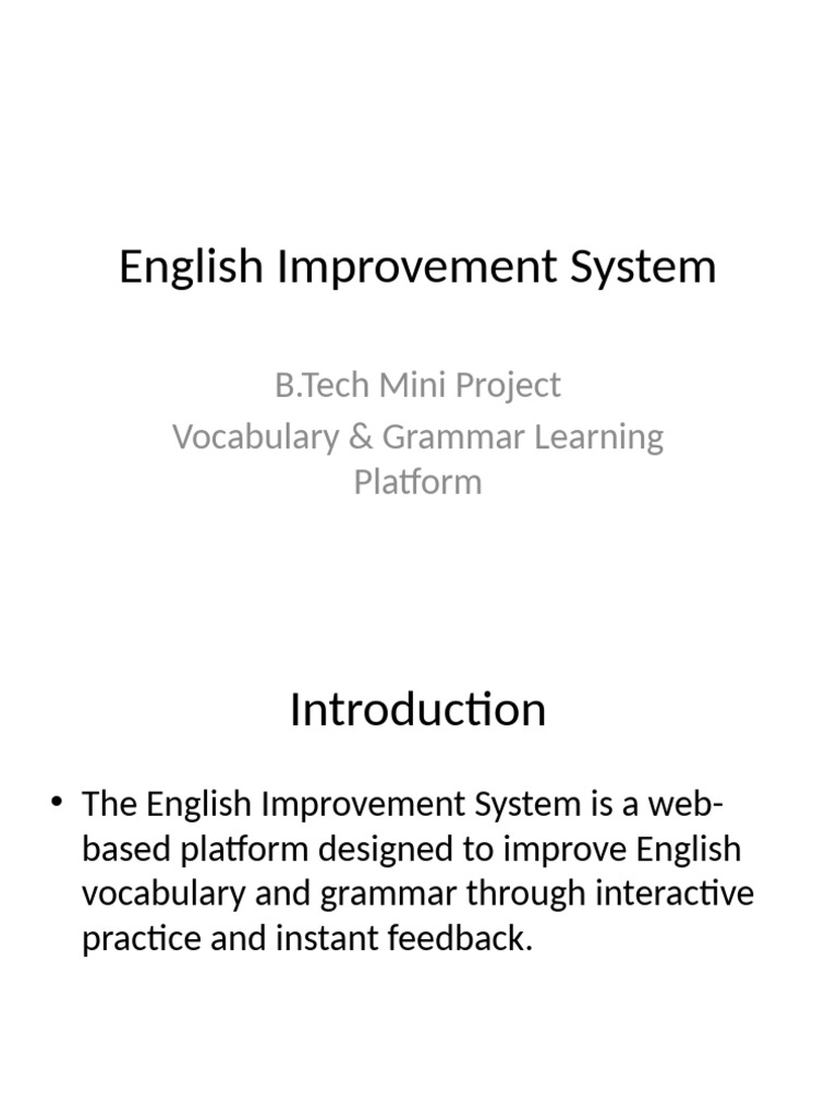 English Improvement System | PDF