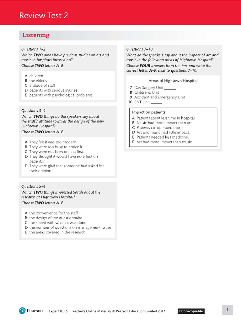 Review Test 2 - Test Paper | PDF