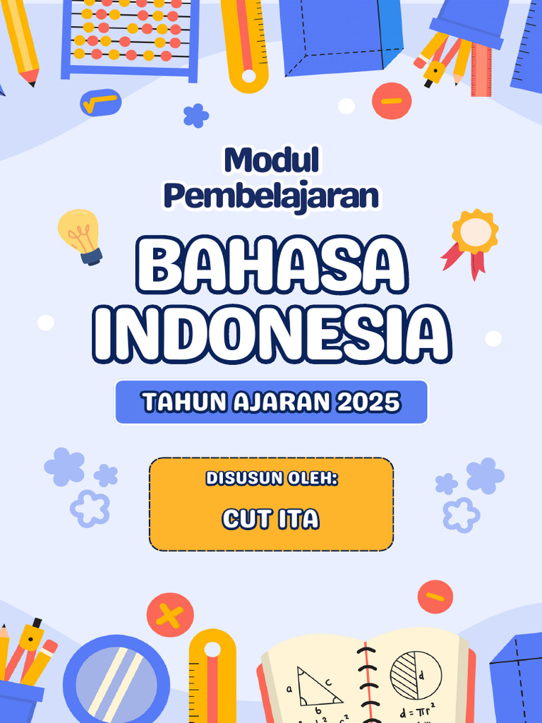 Hijau Biru Ceria Lucu Cover Modul Pembelajaran Dokumen A4 | PDF