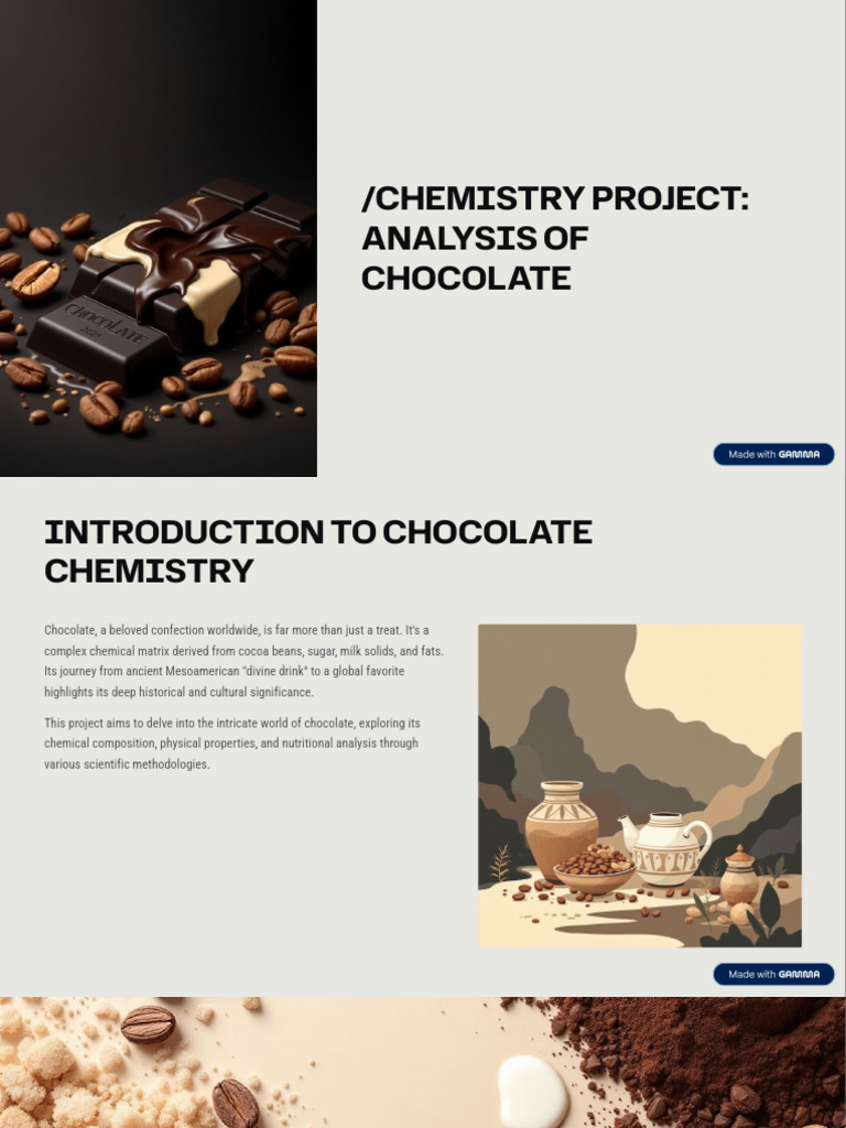 Chocolate Chemistry Analysis Project | PDF | Chocolate | Types Of Chocolate