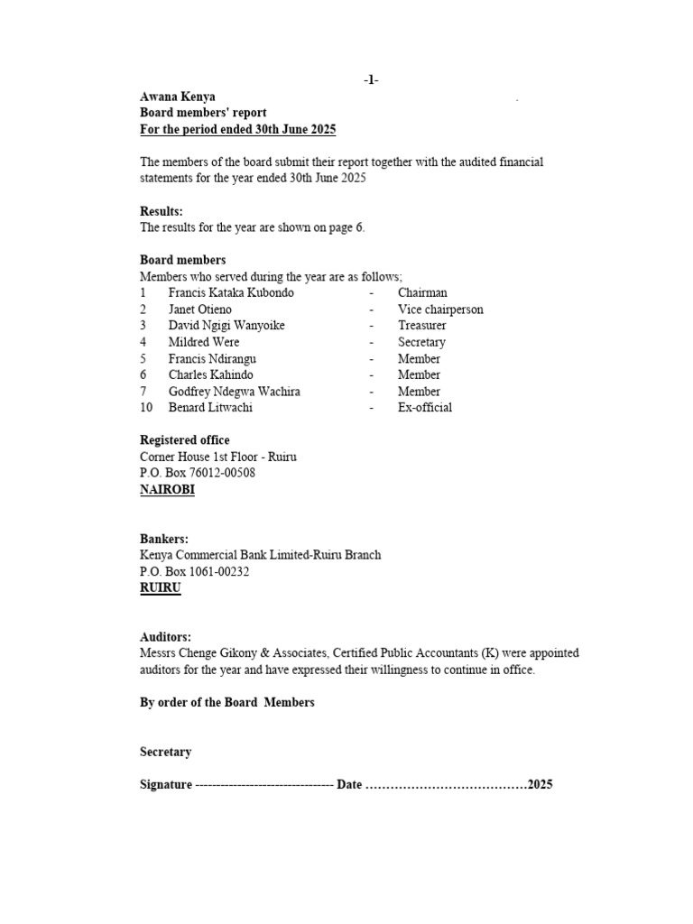 Awana Kenya 2025 1 | PDF
