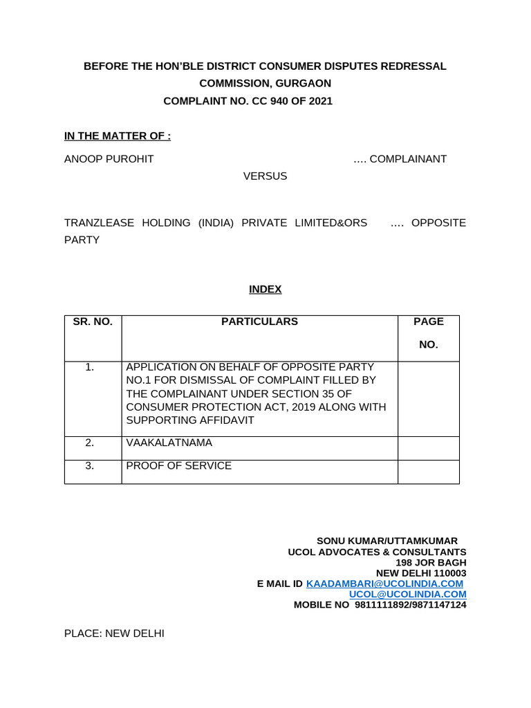 Tranzlease Complaint Dismissal Application | PDF | Arbitration ...