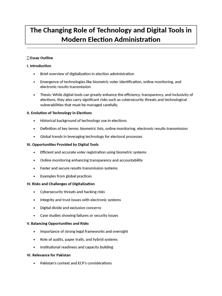 The Changing Role of Technology and Digital Tools in Modern Election ...