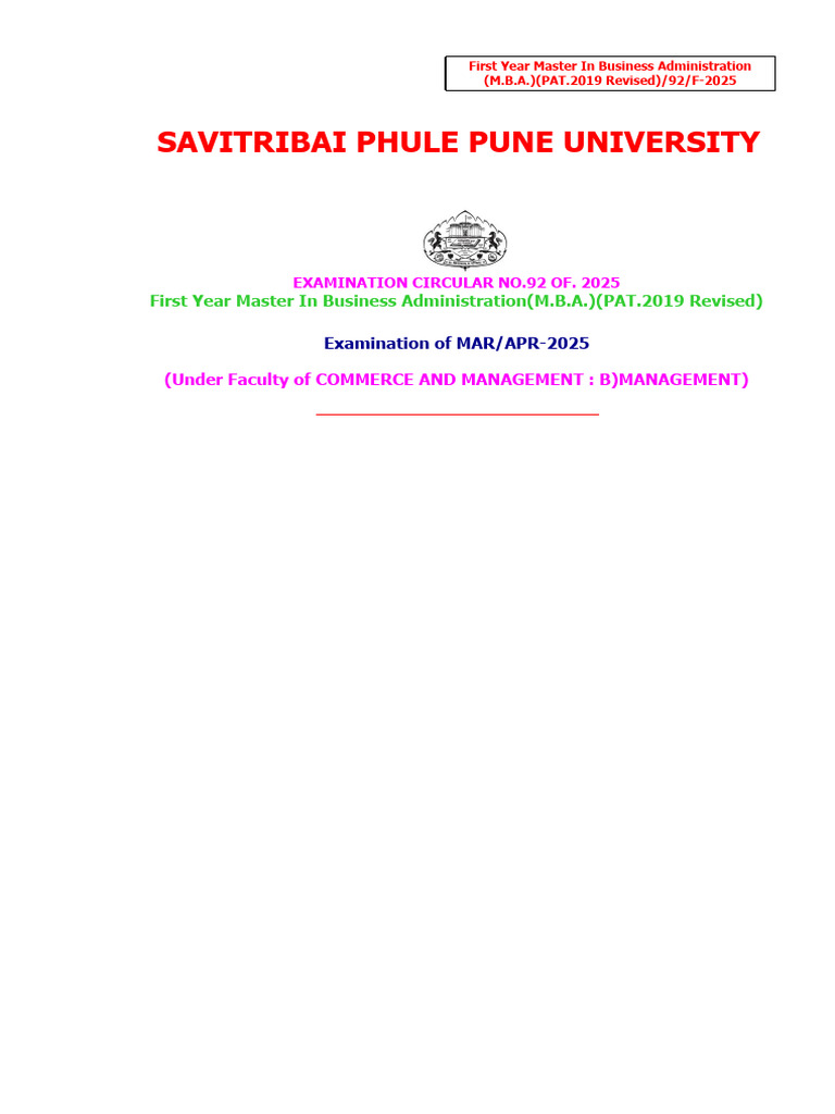 MBA 2019 Revised 1st Year | PDF | Human Resource Management | Master Of ...