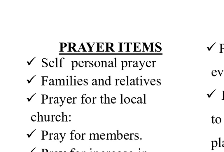 Prayer Items | PDF