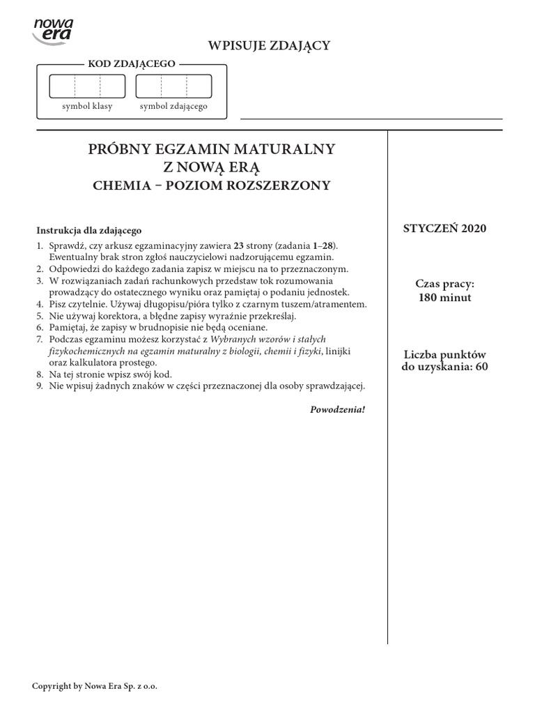 Arkusz Styczen 2020 | PDF