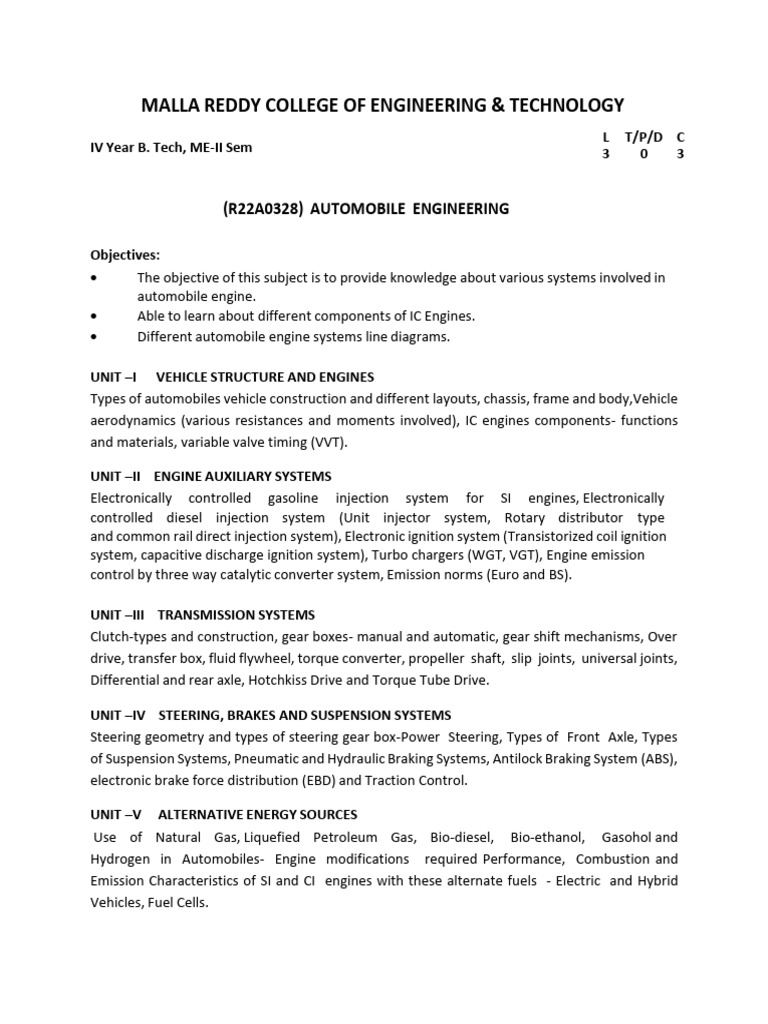 Automobile Engineering | PDF | Fuel Injection | Piston