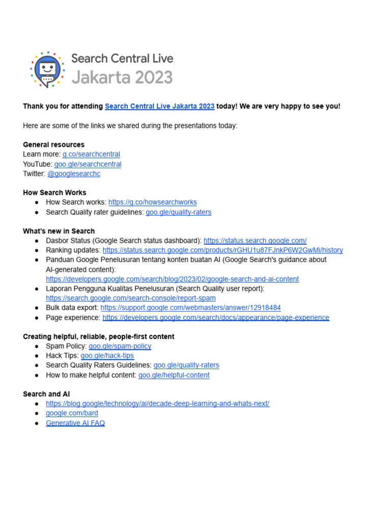 04-Search Central Live Jakarta 2023 - One Pager | PDF | Search Engine ...