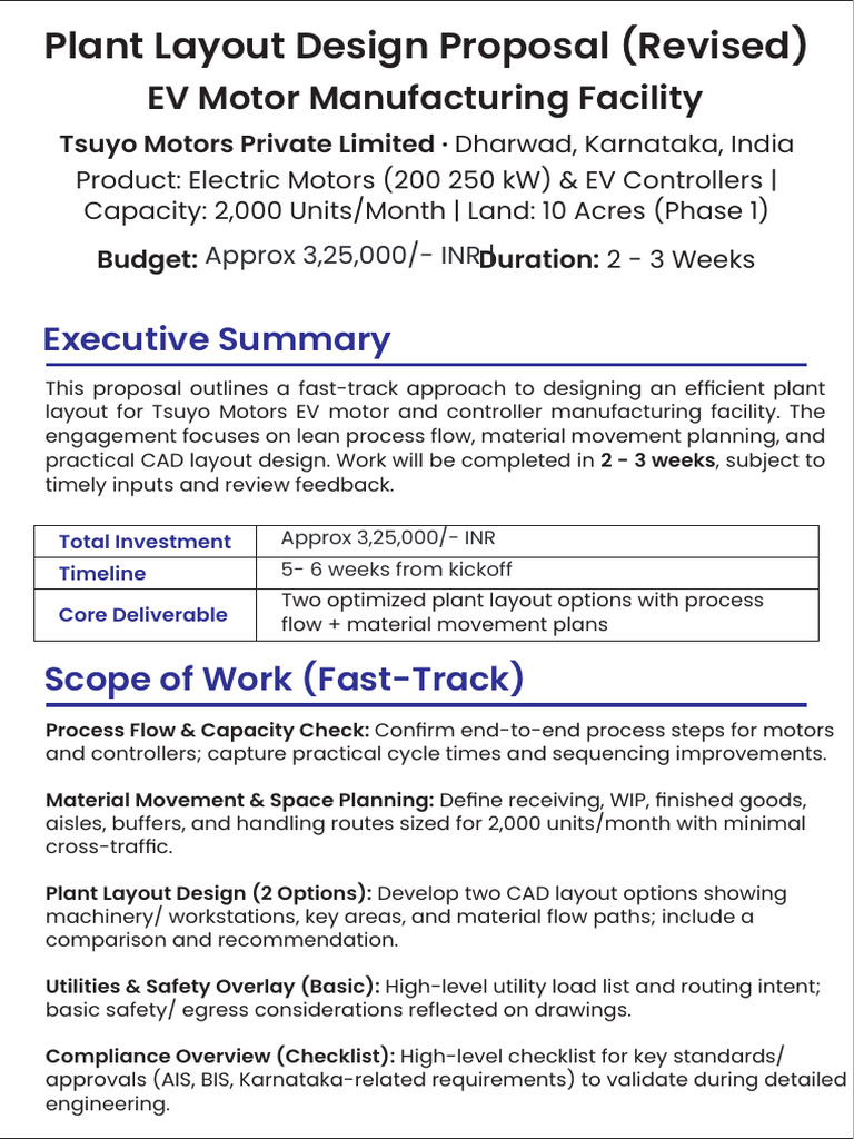 EV Motor Plant Layout Design Proposal | PDF