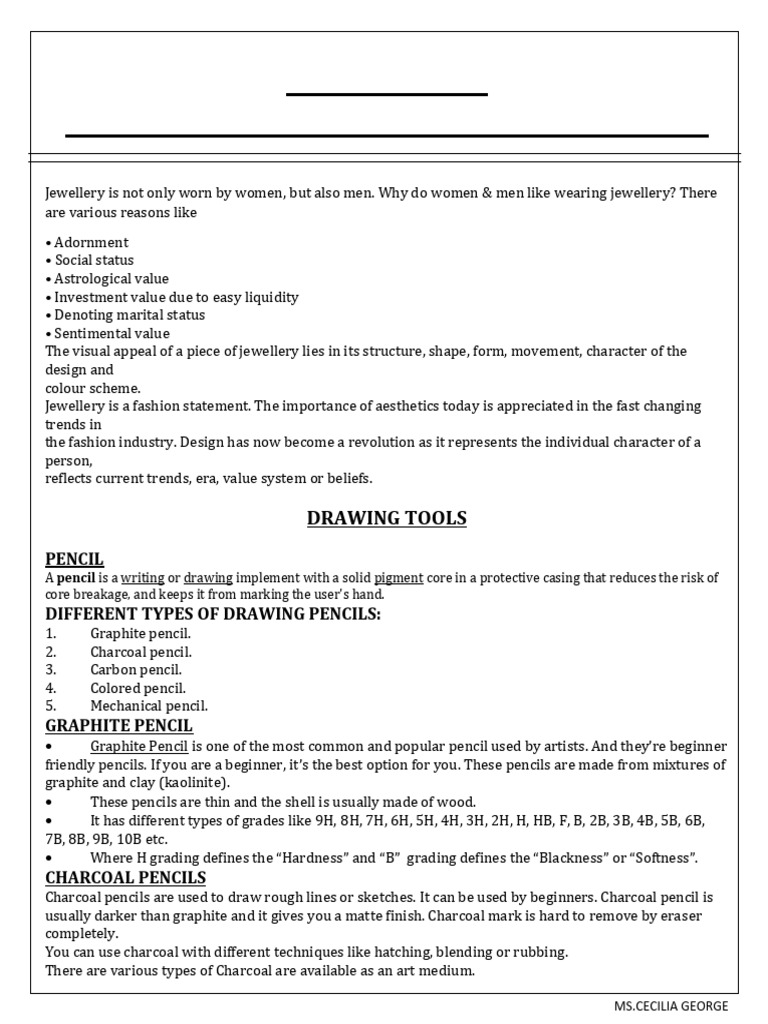 Sem 1 Fundamentals of Des. | PDF | Pencil | Drawing