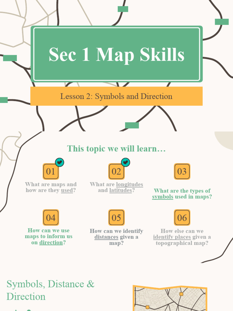 Map Skills: Symbols and Directions Guide | PDF | Map | Navigation